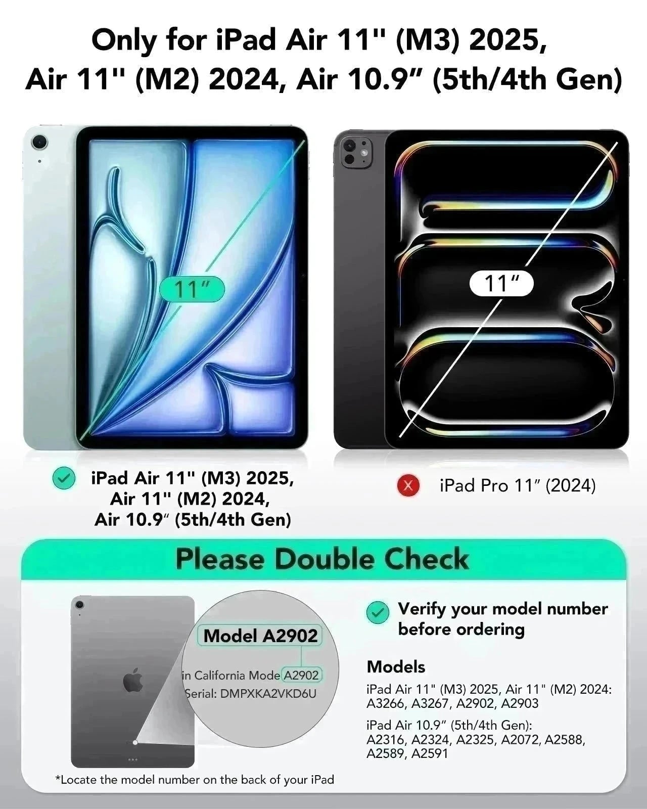 Black iPad Air 11" 2025 Vertical Stand Case: 360° Rotating Brilliance | ESR