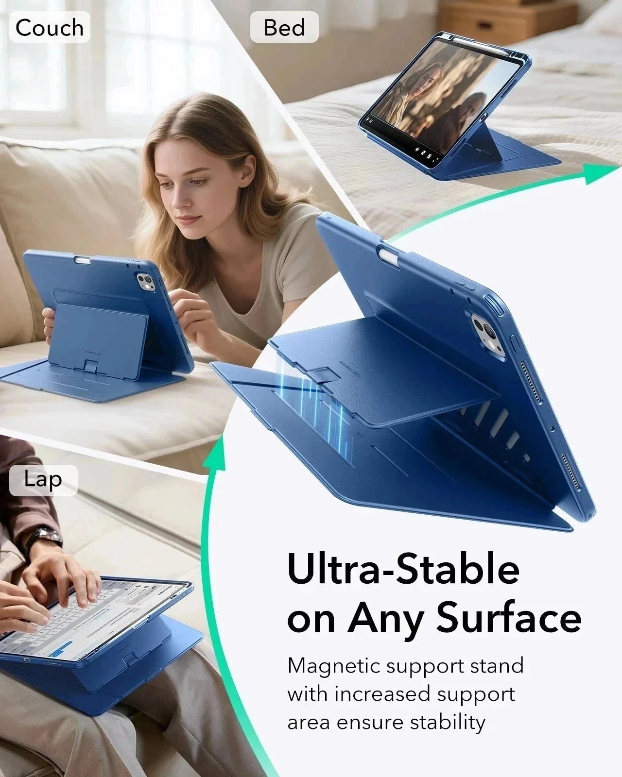 Blue iPad Pro 11 Case (2025) & Pencil with Built-in Find My | ESR Flip